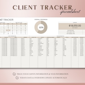 Google Spreadsheet, Client Management Google Sheets, Small Business ...