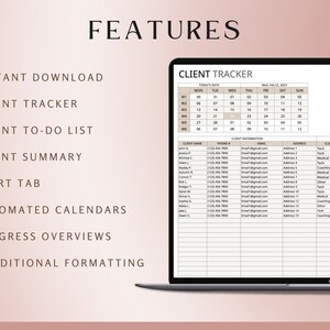 Client Tracker Spreadsheet, Client Management Google Sheets, Small ...