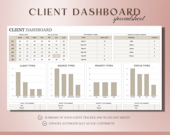 Client Tracker Spreadsheet, Client Management Google Sheets, Small ...