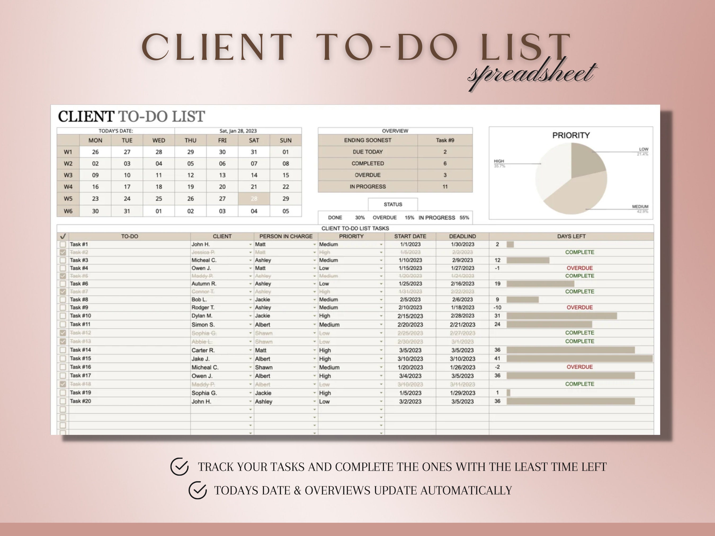Client Tracker Spreadsheet, Client Management Google Sheets, Small ...