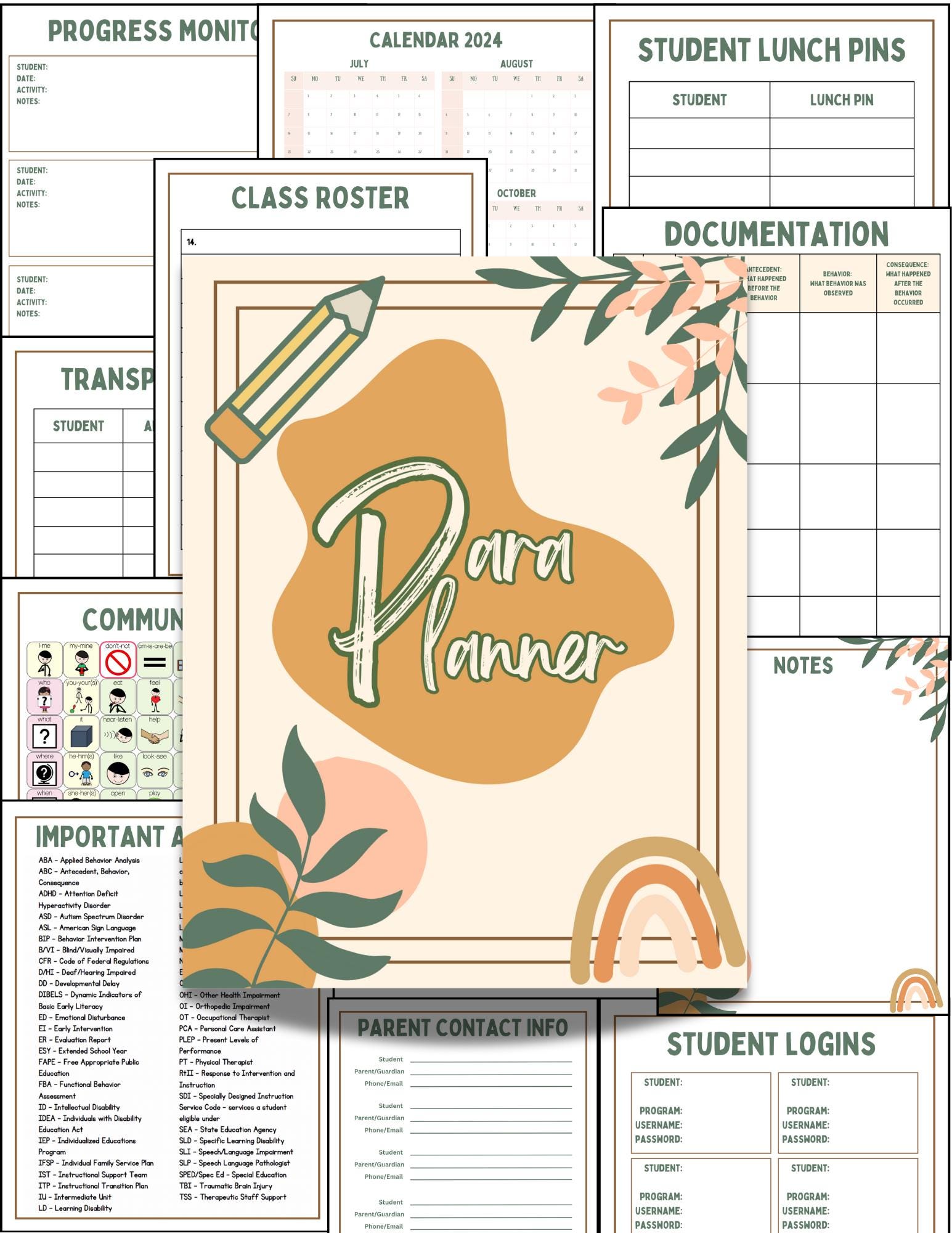 Printable Paraprofessional Planner - Etsy