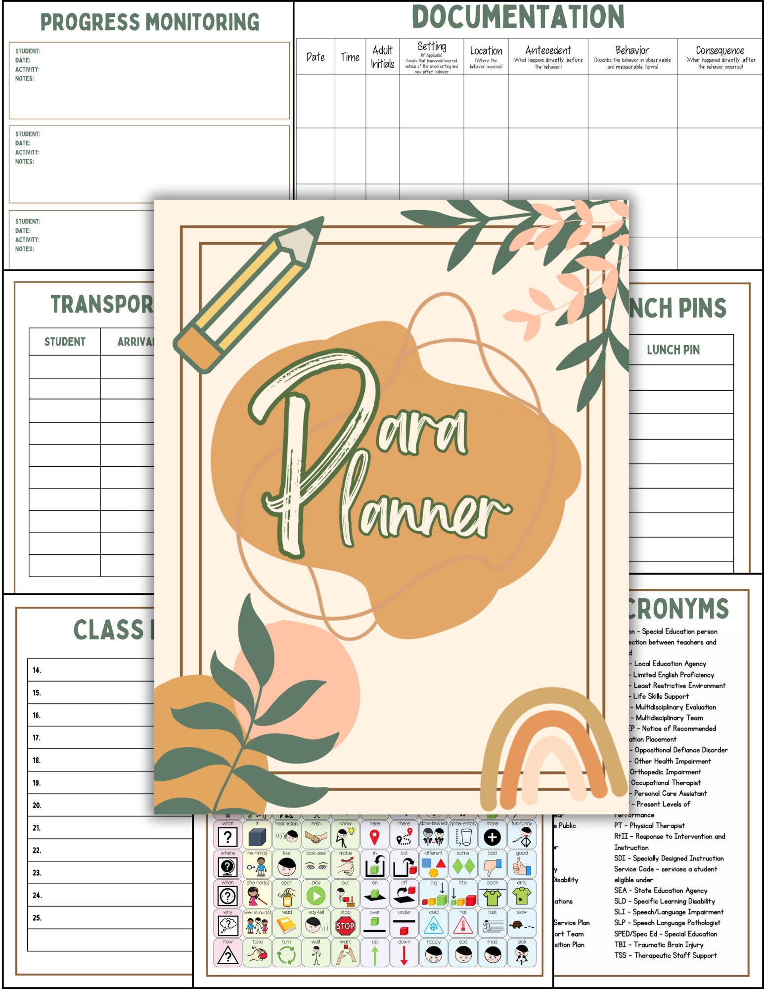 Printable Paraprofessional Planner - Etsy
