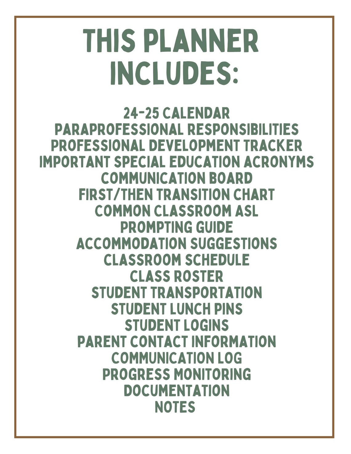 Printable Paraprofessional Planner - Etsy