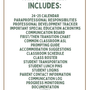 Printable Paraprofessional Planner - Etsy