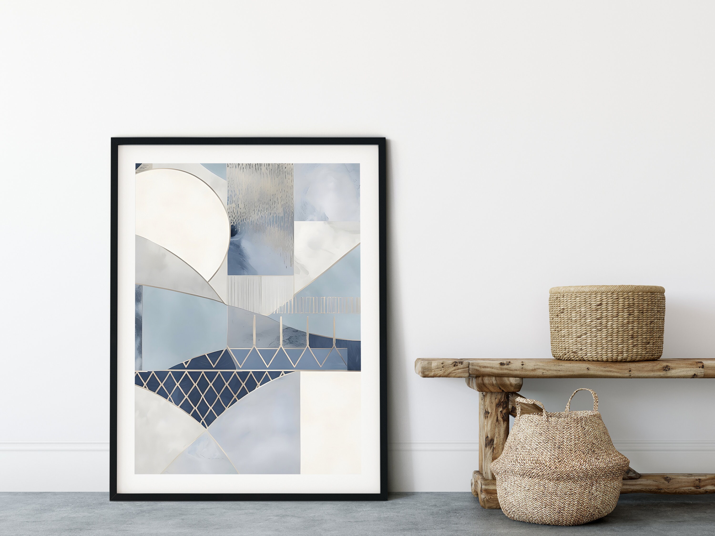 Navy Blue Printable Art 3 Piece Set Navy Blue Wall Art for Living Room ...