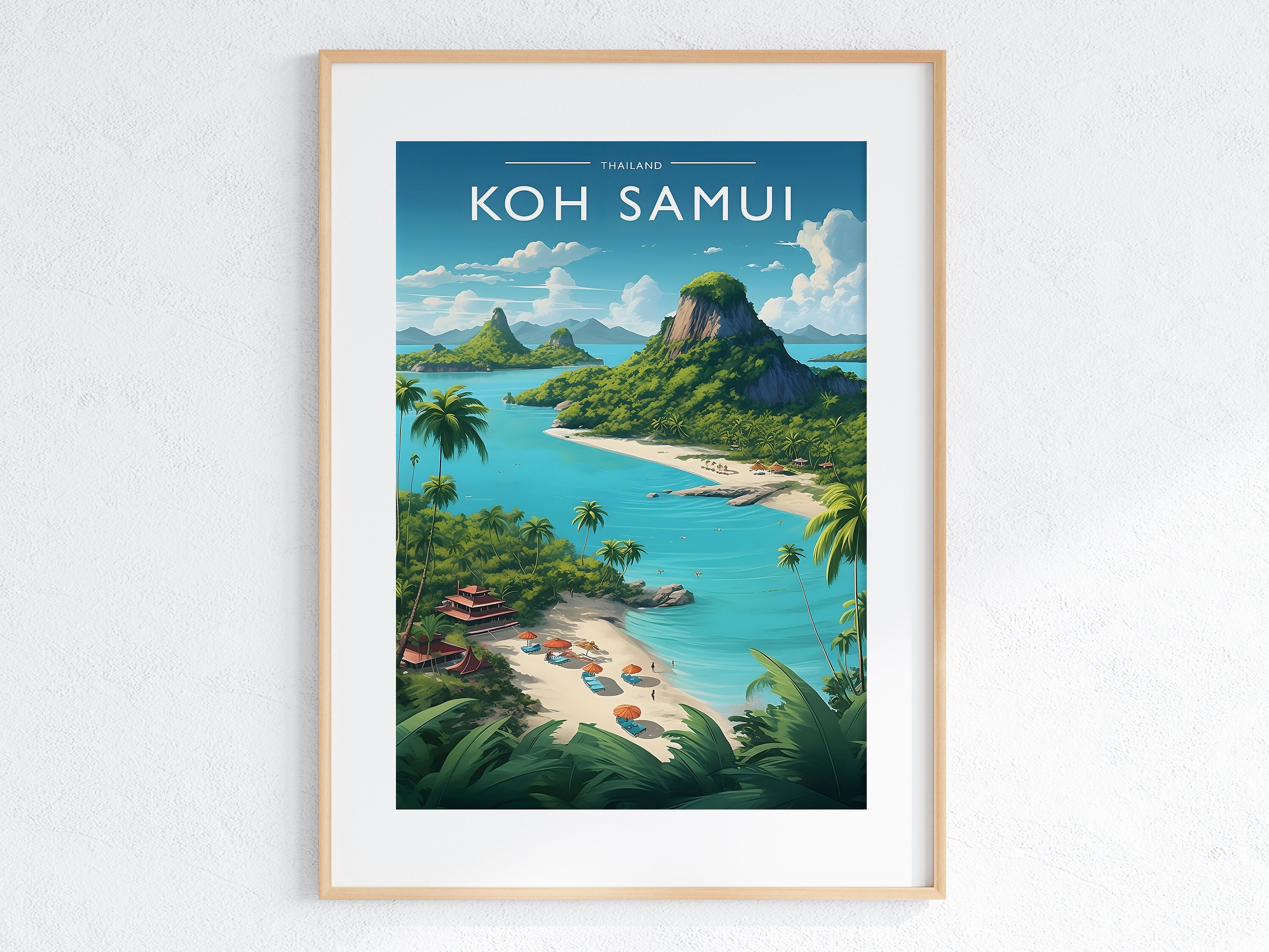 Koh Samui Travel Print Art Koh Samui Travel Art Gift Koh Samui Travel ...