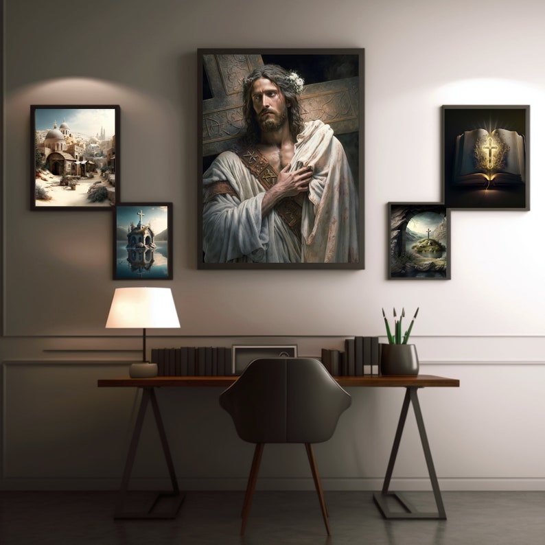 Beautiful Christian Gallery Wall Set Created by Ai Art Great for ...