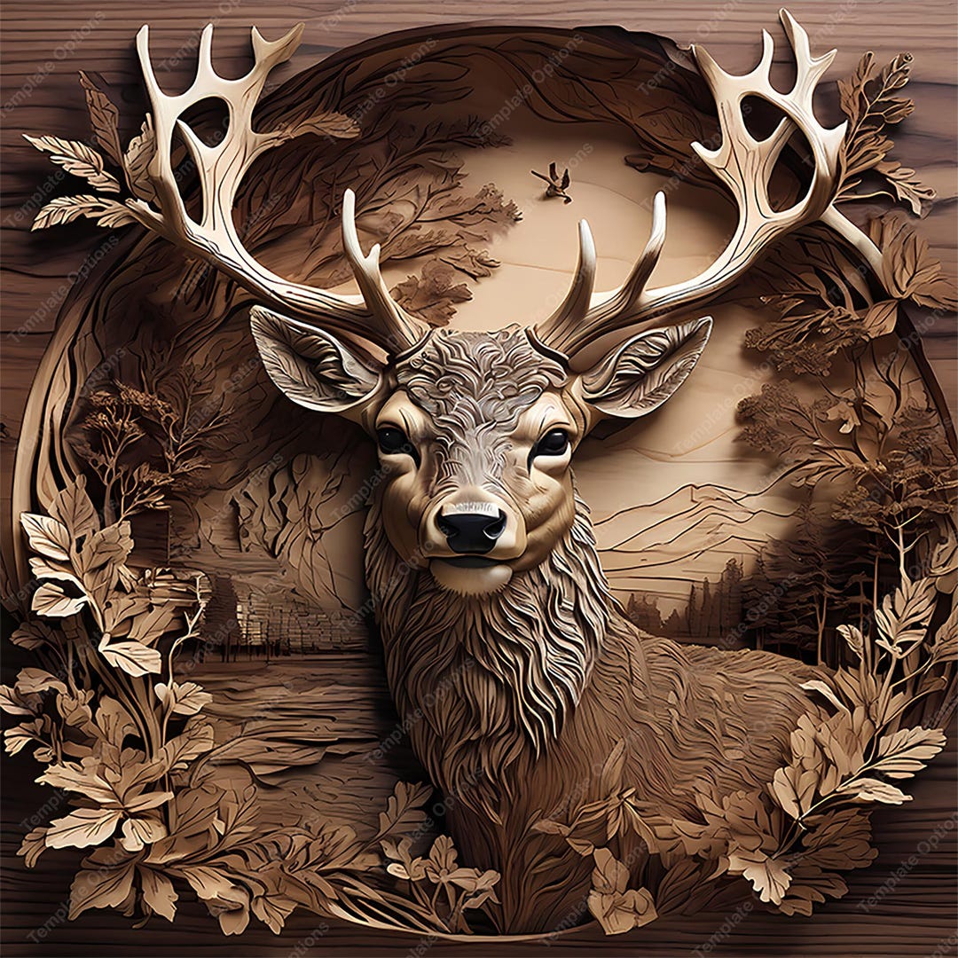 Deer, Laser Burn PNG, Laser Engrave File, 3D Illusion Laser File, Laser ...