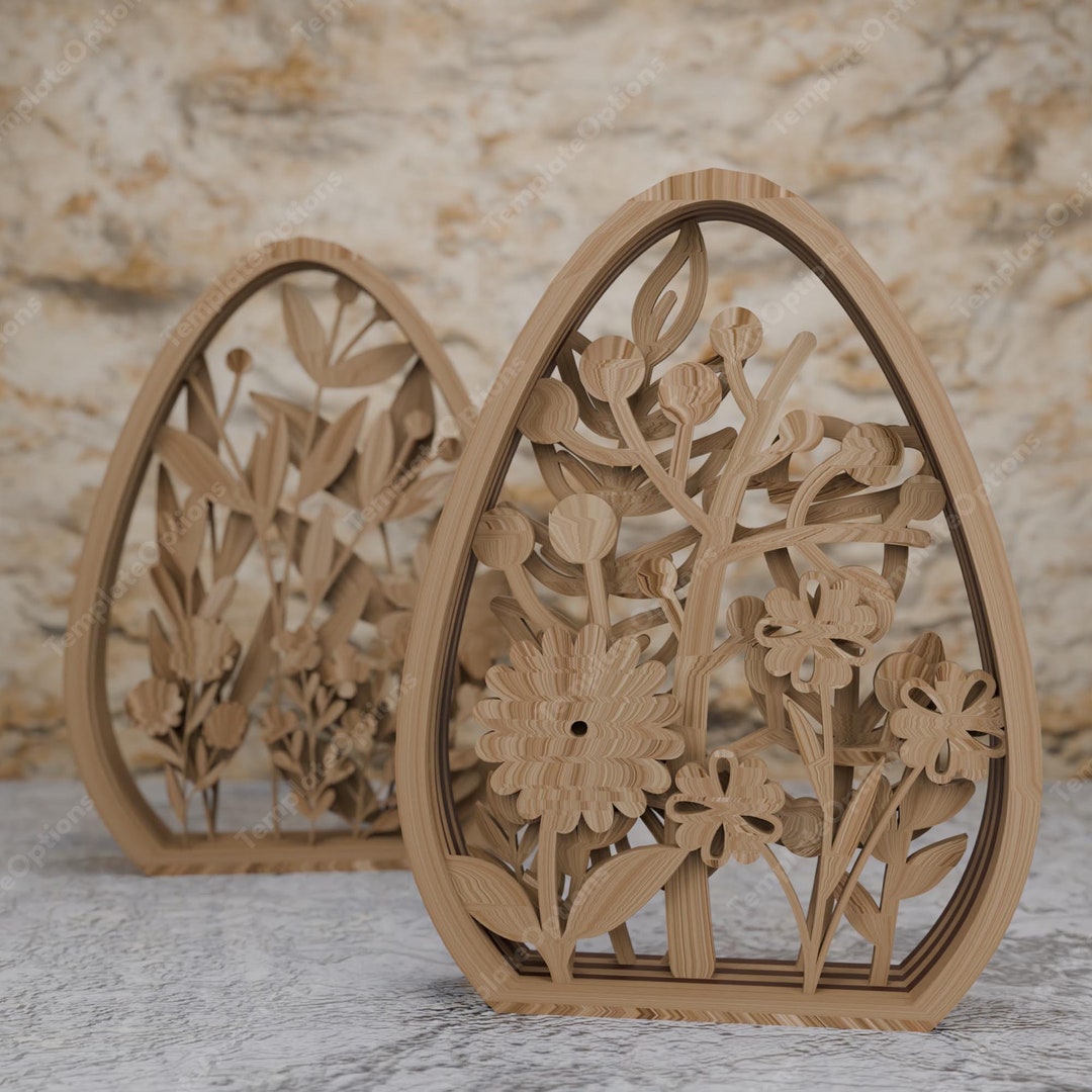 2 Easter Egg Laser Cut SVG Files for CNC and Engraving, Xtool Laser Cut ...