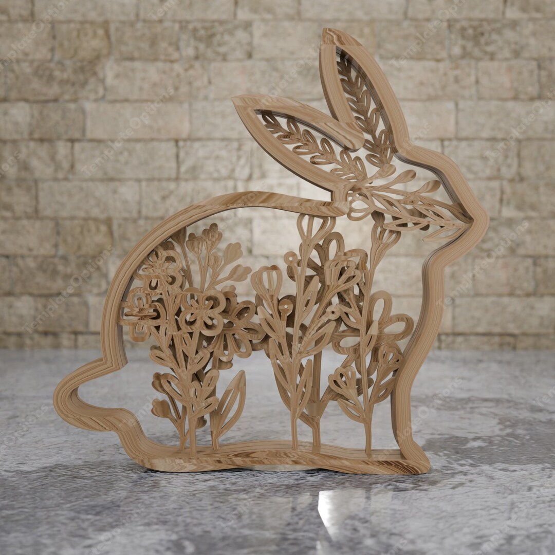Easter Bunny Laser Cut SVG Files for CNC and Engraving, Glowforge Cut ...