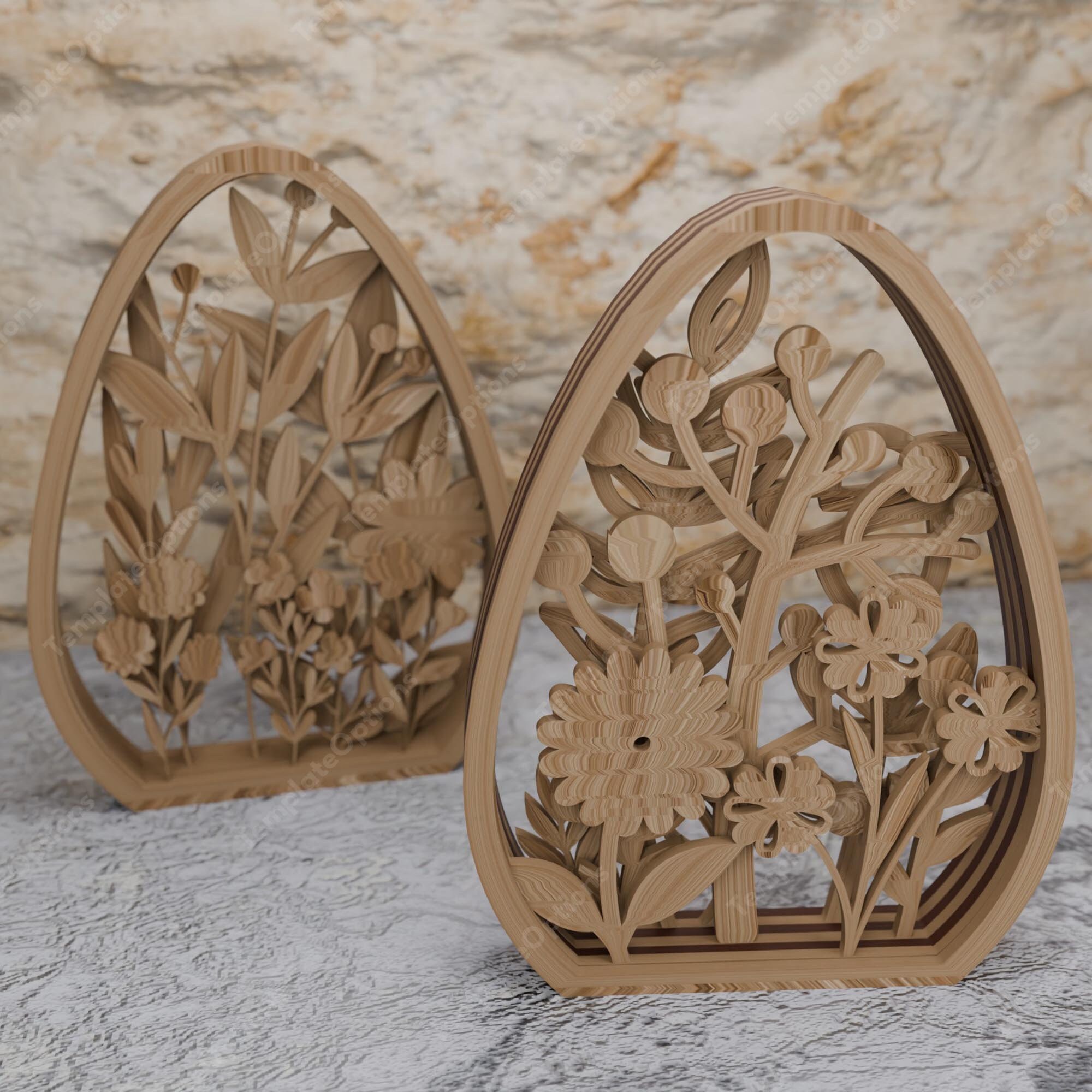 2 Easter Egg Laser Cut SVG Files for CNC and Engraving, Xtool Laser Cut ...