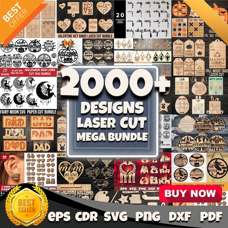 Laserschnitt SVG-Dateien Mega Bundle für CNC und Gravur, Glowforge Cut ...