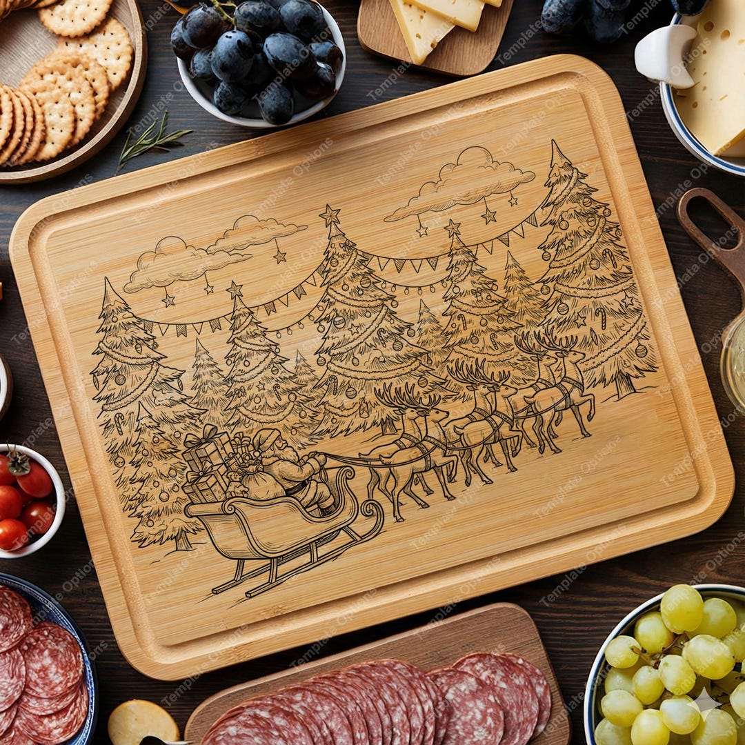 Christmas Santa Chopping Board SVG, Cutting Board SVG, Charcuterie ...