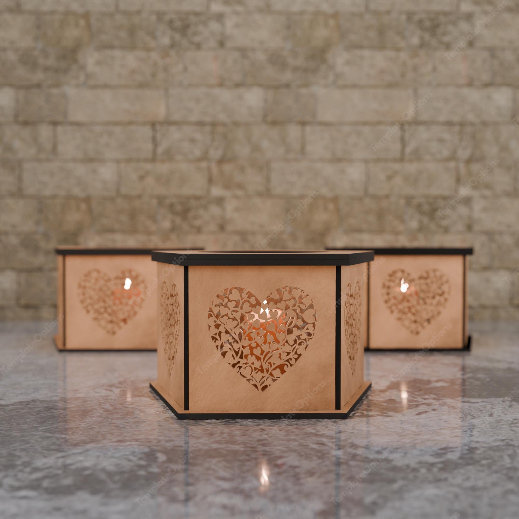 SVG Laser Cut Candle Holder, Valentine Tea Light Holder, CNC Files 4mm ...