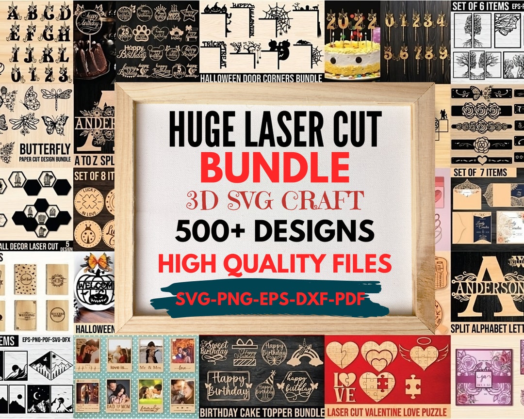 Laser Cut Mega Bundle SVG Files for CNC and Engraving, Glowforge Cut ...