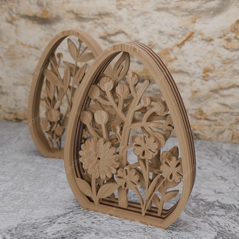 2 Easter Egg Laser Cut SVG Files for CNC and Engraving, Xtool Laser Cut, Glowforge Cut, 3D ...