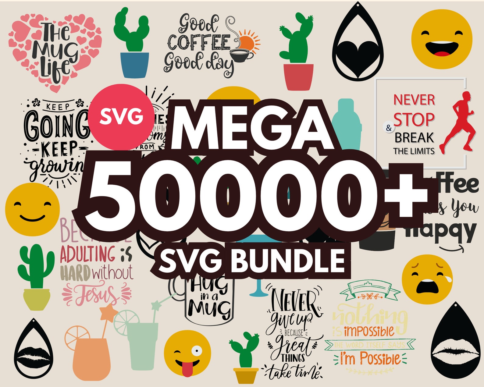 50000 SVG Bundle, Laser Cut Files Mega Bundle for Silhouette and Cricut ...