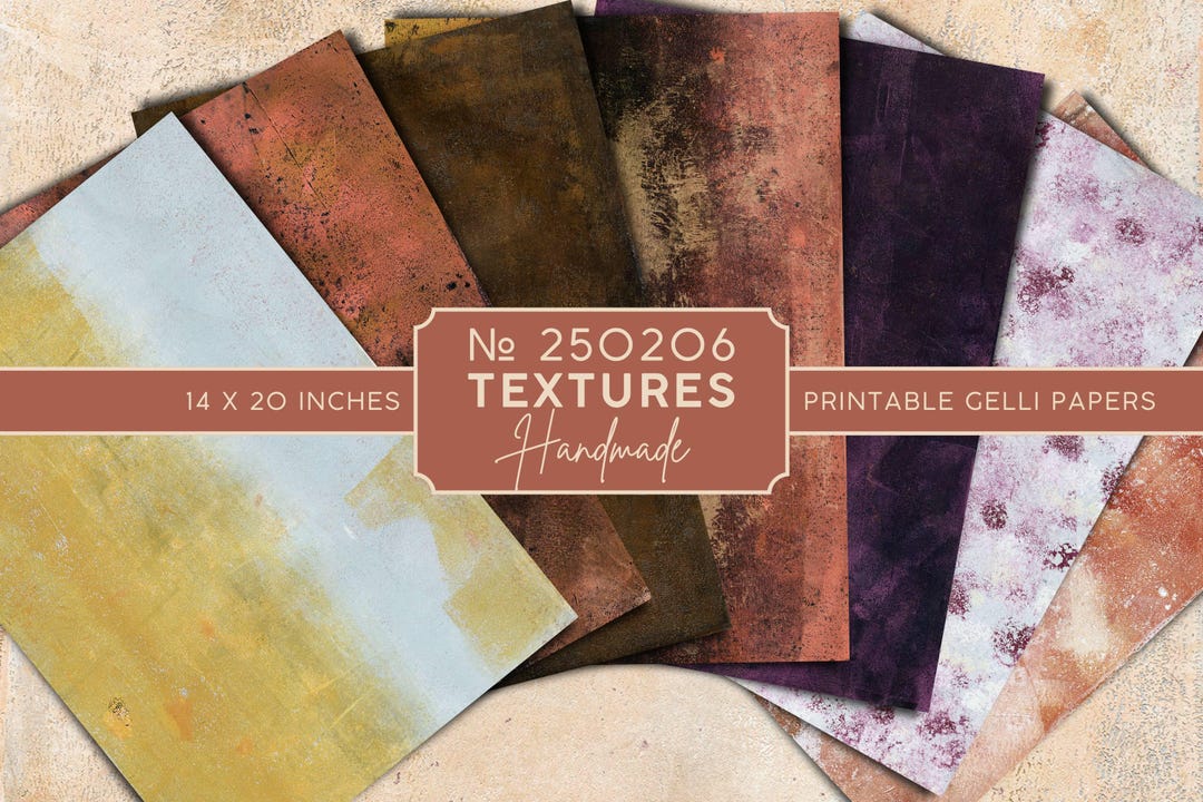 20 Rustic Textures, 14" X 20" Gelli Scans, Hand-painted Collage Papers ...