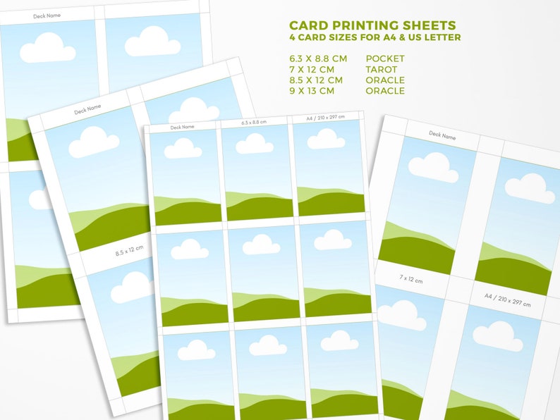 Oracle Cards Template for Canva, DIY Printable Cards for Divination and ...