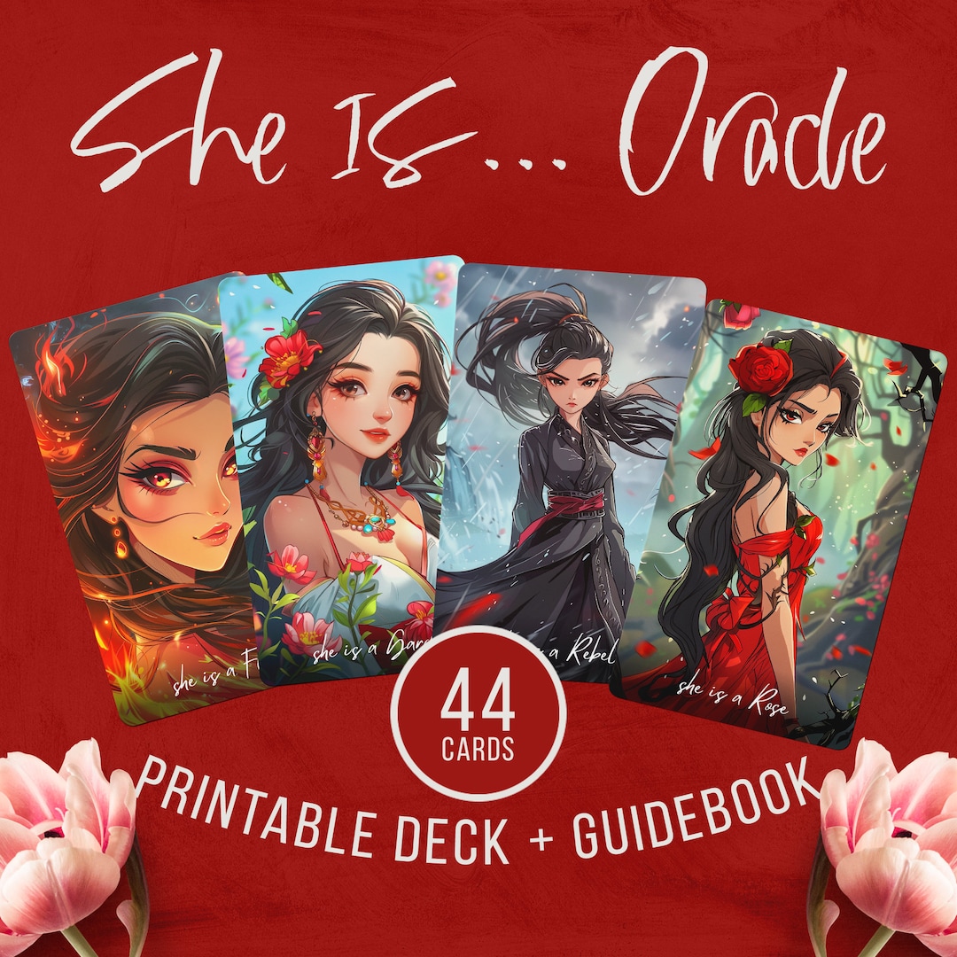 Printable She is Oracle Deck, 44 Cards, Print-at-home DIY, 6 Backs ...