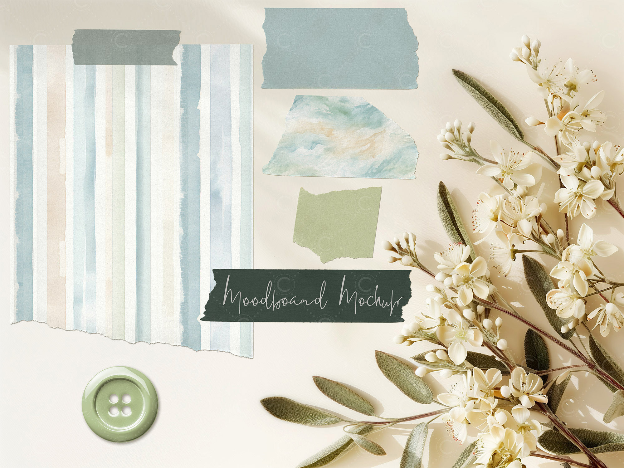 Aesthetic Moodboard Mockup, Scene Creator, Fashion Mock-up, Surface ...