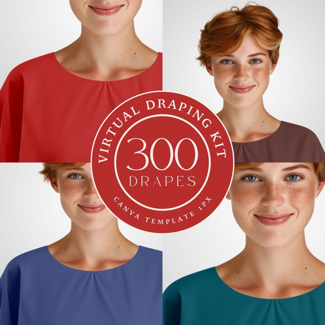 Virtual Draping Kit 1PX, 300 Digital Textile Drapes for Color Analysis ...