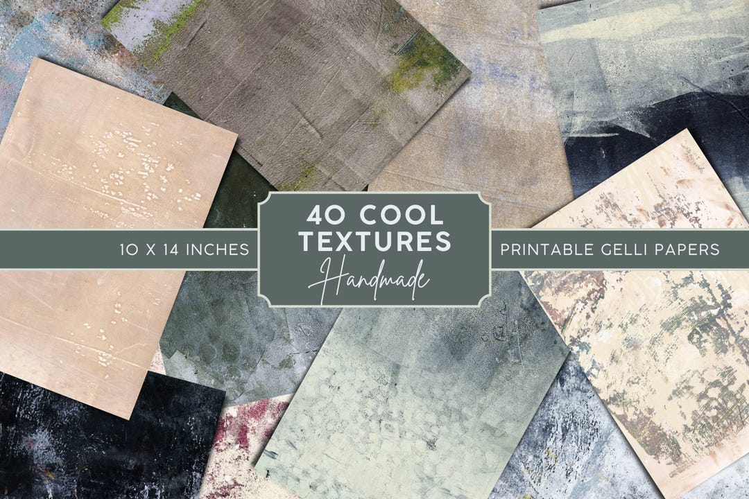 40 Cool Textures, Gelli Scans, Hand-painted Collage Papers, Studio ...
