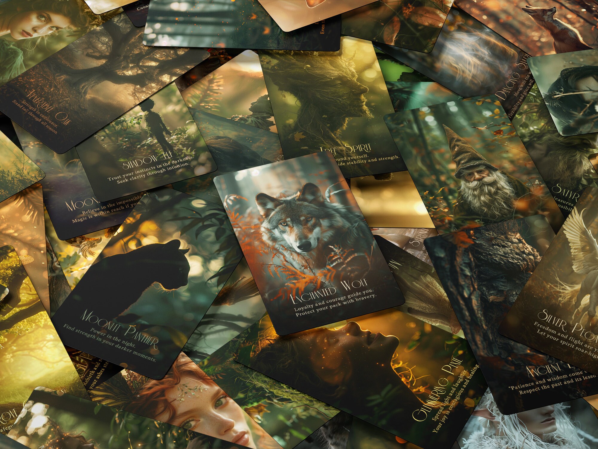 Printable Enchanted Forest Creatures Oracle Deck, 44 Cards, Print-at ...