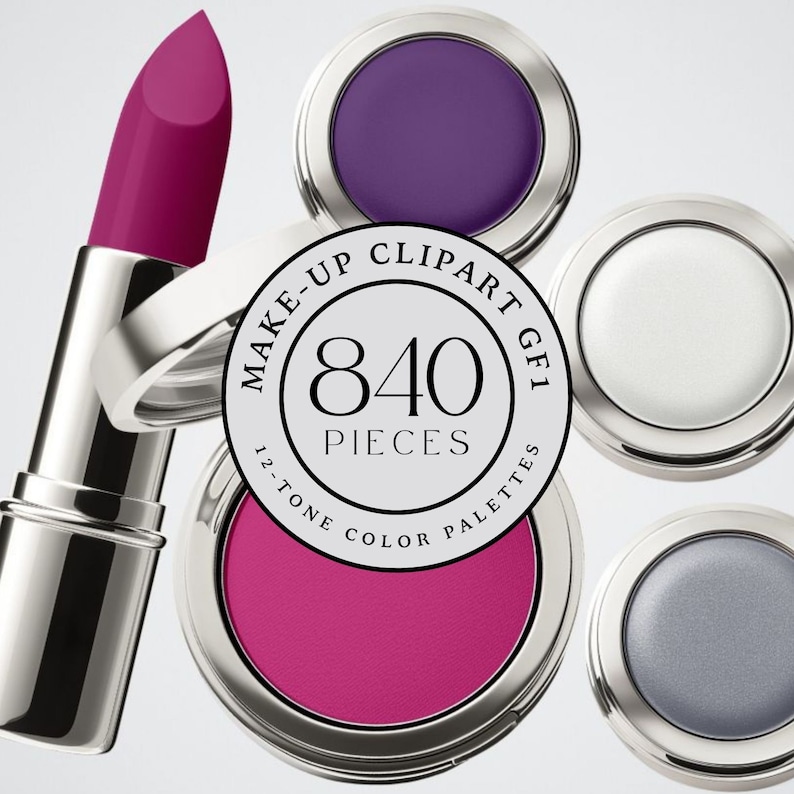 Seasonal Make-up Kit GF1, 12-tone Color Analysis, Metallic Flatlay ...