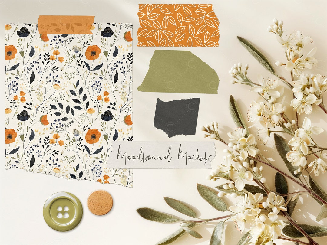 Aesthetic Moodboard Mockup, Scene Creator, Fashion Mock-up, Surface ...