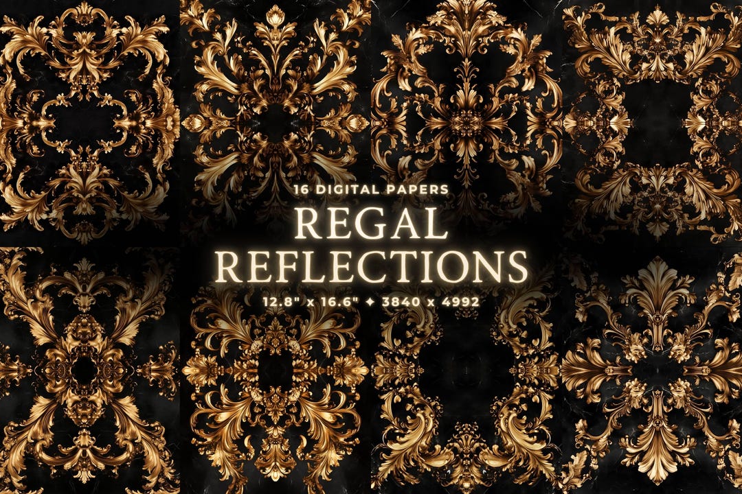 Regal Reflections Papers, Printable Junk Journal Pages, Scrapbook ...
