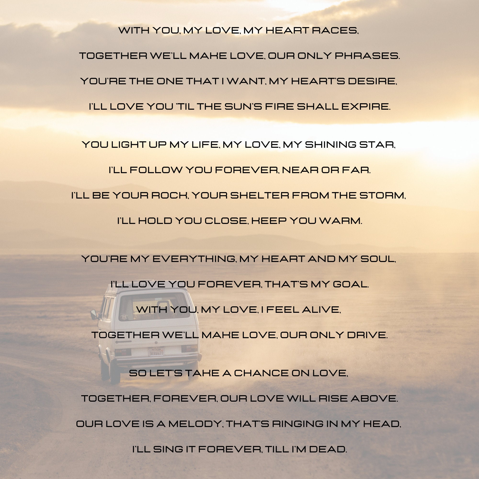 Drive, Love Poem, Valentine's Day Poem, for Wife, for Girlfriend ...