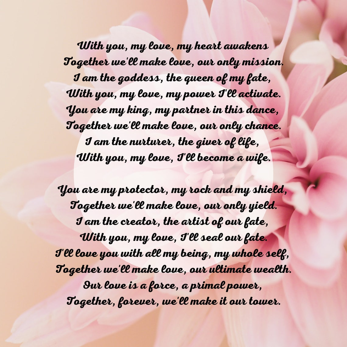 Female Power, Love Poem Powerful Woman, Valentine's Day Poem, for ...