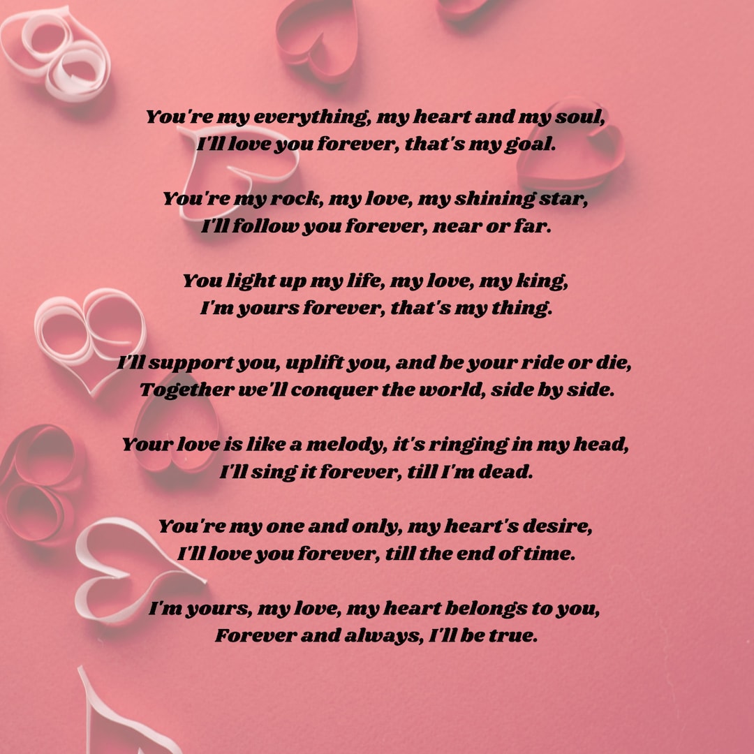 Ride or Die, Love Poem, Valentine's Day Poem, for Wife, for Girlfriend ...