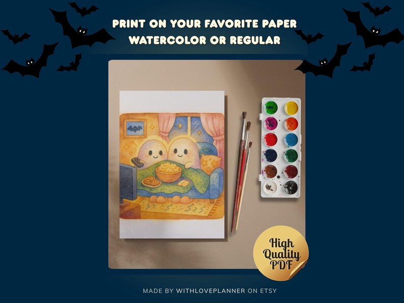 Cute & Spooky Coloring Book PDF Bold Easy Halloween Ghosts Kawaii ...