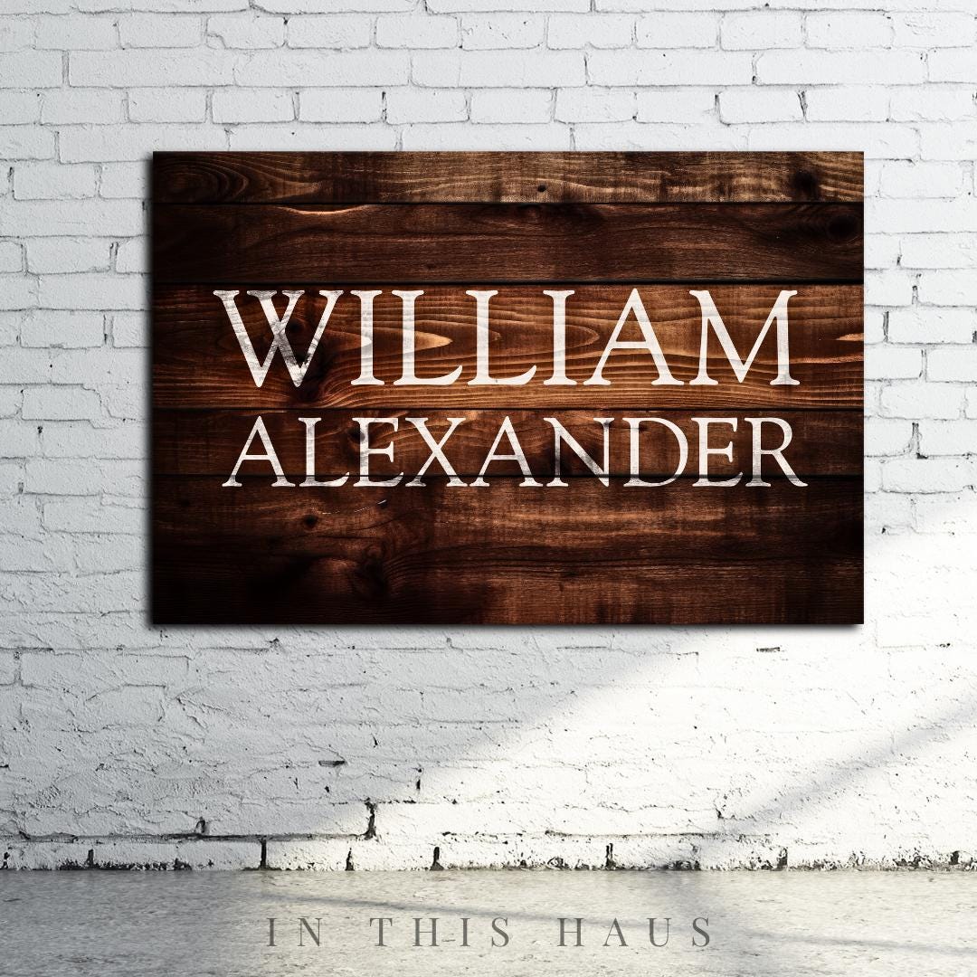 Personalized Rustic Wood Name Sign | Custom Farmhouse Wall Art ...