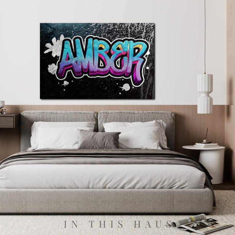 Custom Graffiti Name Canvas Art: Urban Street Style Decor - Etsy