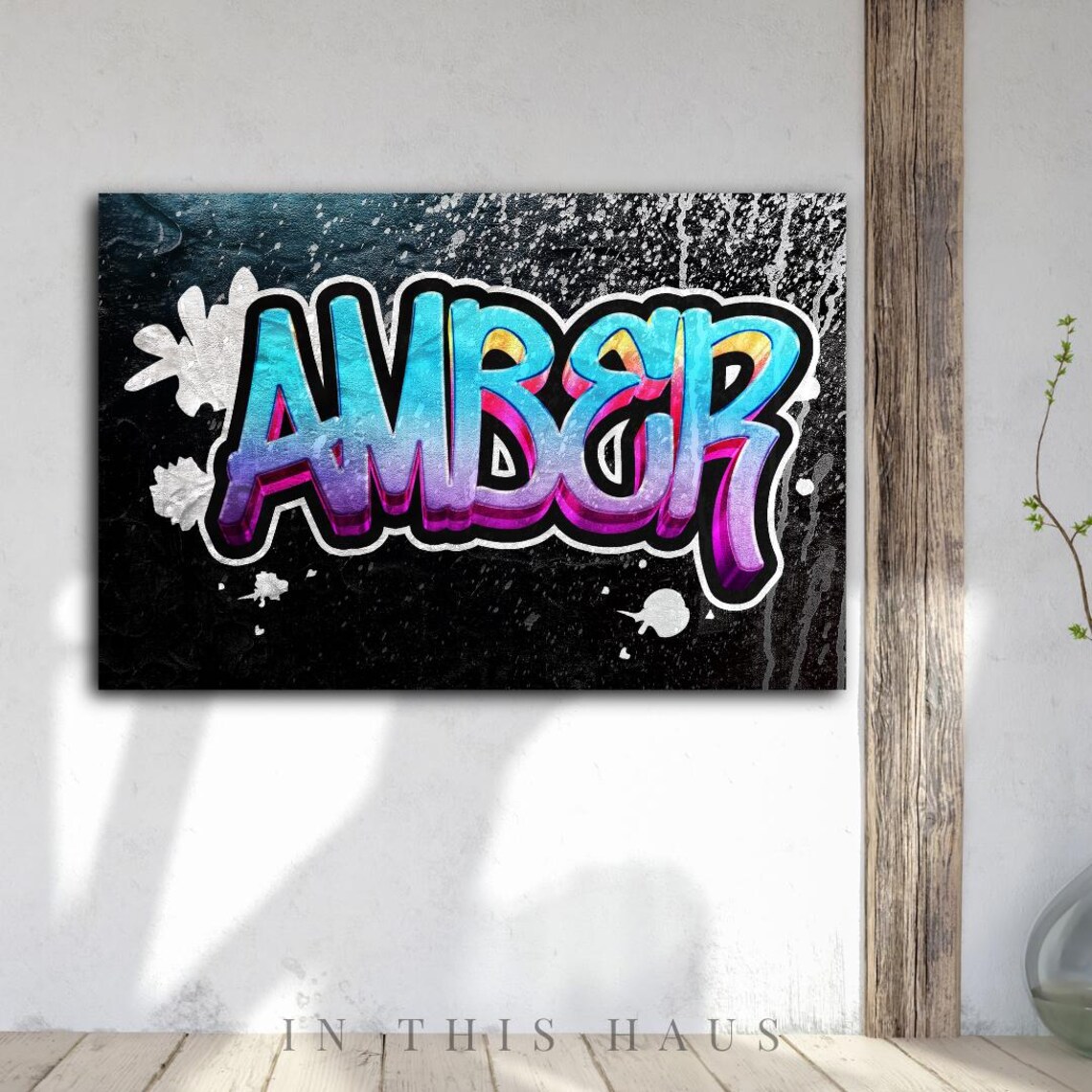 Custom Graffiti Name Art Canvas Personalized Urban Wall Decor Bold ...
