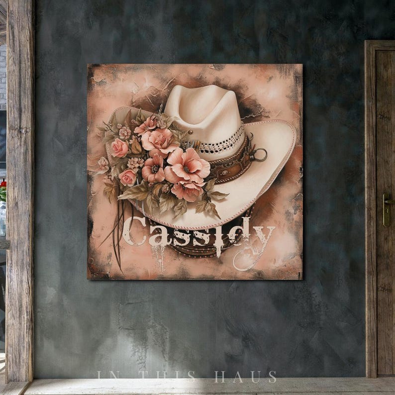 Custom Western Name Printable | Personalized Cowboy Hat Canvas With ...