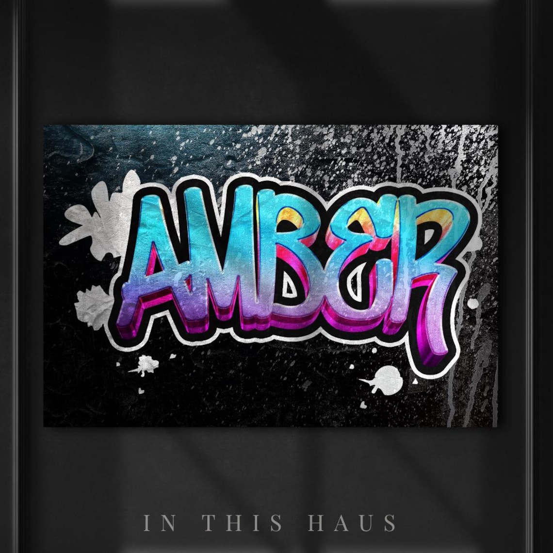 Custom Graffiti Name Art Canvas Personalized Urban Wall Decor Bold ...