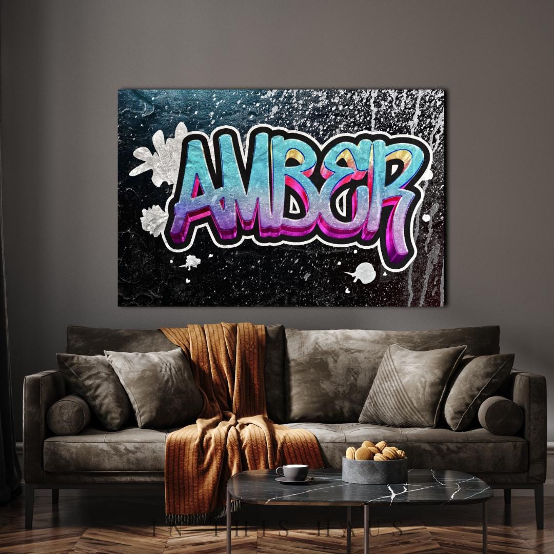 Custom Graffiti Name Canvas Art: Urban Street Style Decor - Etsy