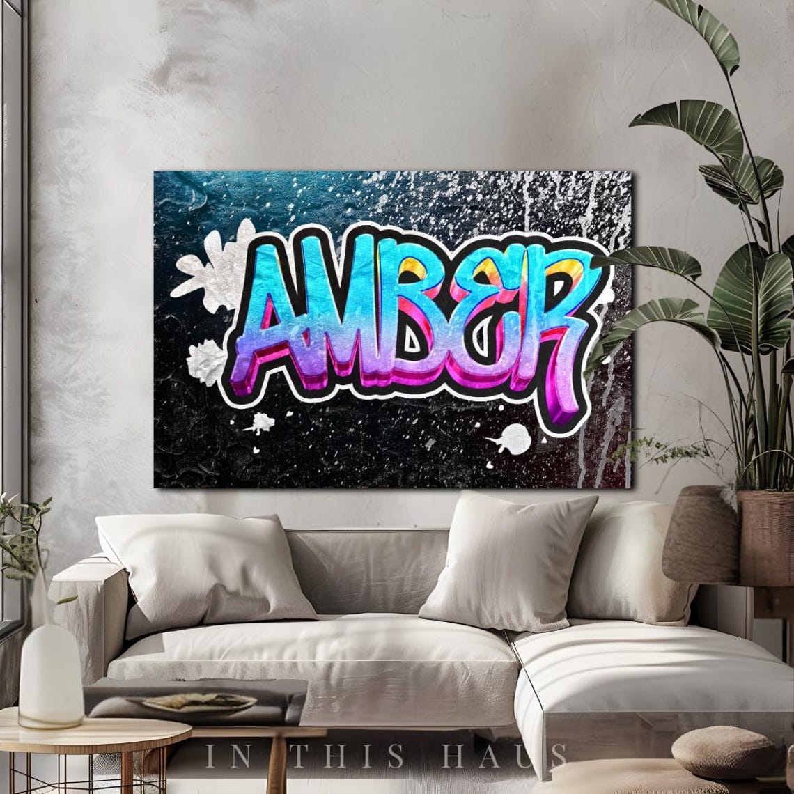 Custom Graffiti Name Art Canvas Personalized Urban Wall Decor Bold ...