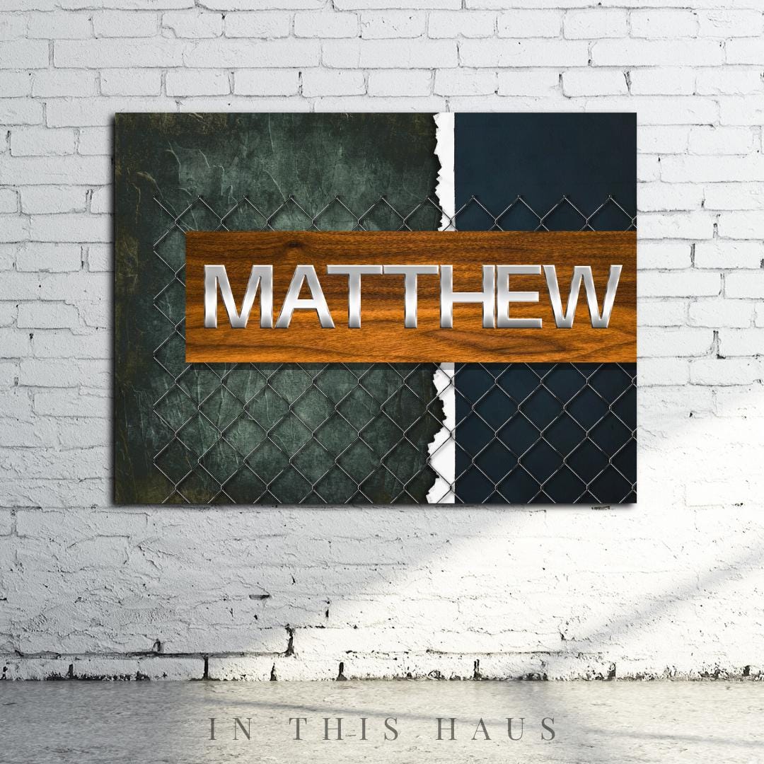Custom Industrial Name Wall Art | Personalized Metal and Wood Design ...