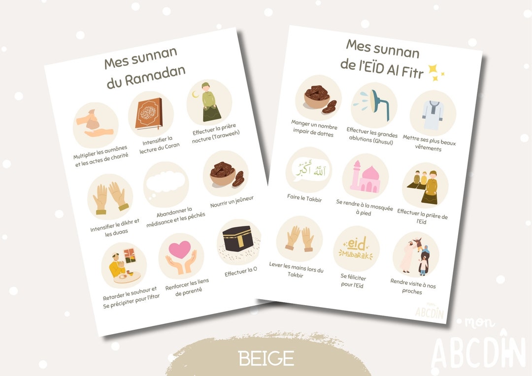 Poster PACK DUO my Sunnan of Ramadan and my Sunnan of Eid Al Fitr Beige ...