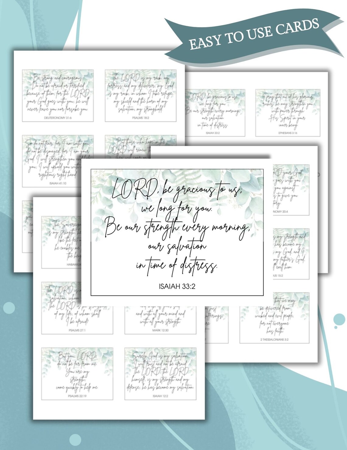 20 Bible Cards for Strength, Bible Verse Cards, Scripture Cards ...