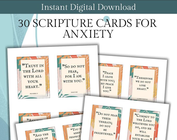 72 Printable Bible Verse Cards for Anxiety and Fear | Christian ...