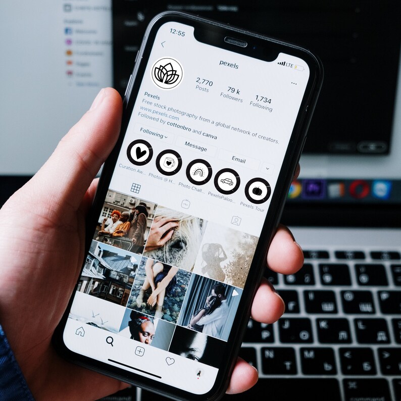 30 Everyday Instagram Highlight Covers Black - Etsy