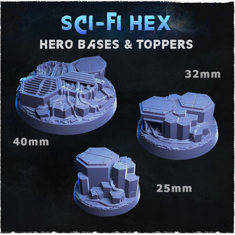 Sci-fi Hex Miniature Base 32mm Tabletop Wargaming RPG - Etsy