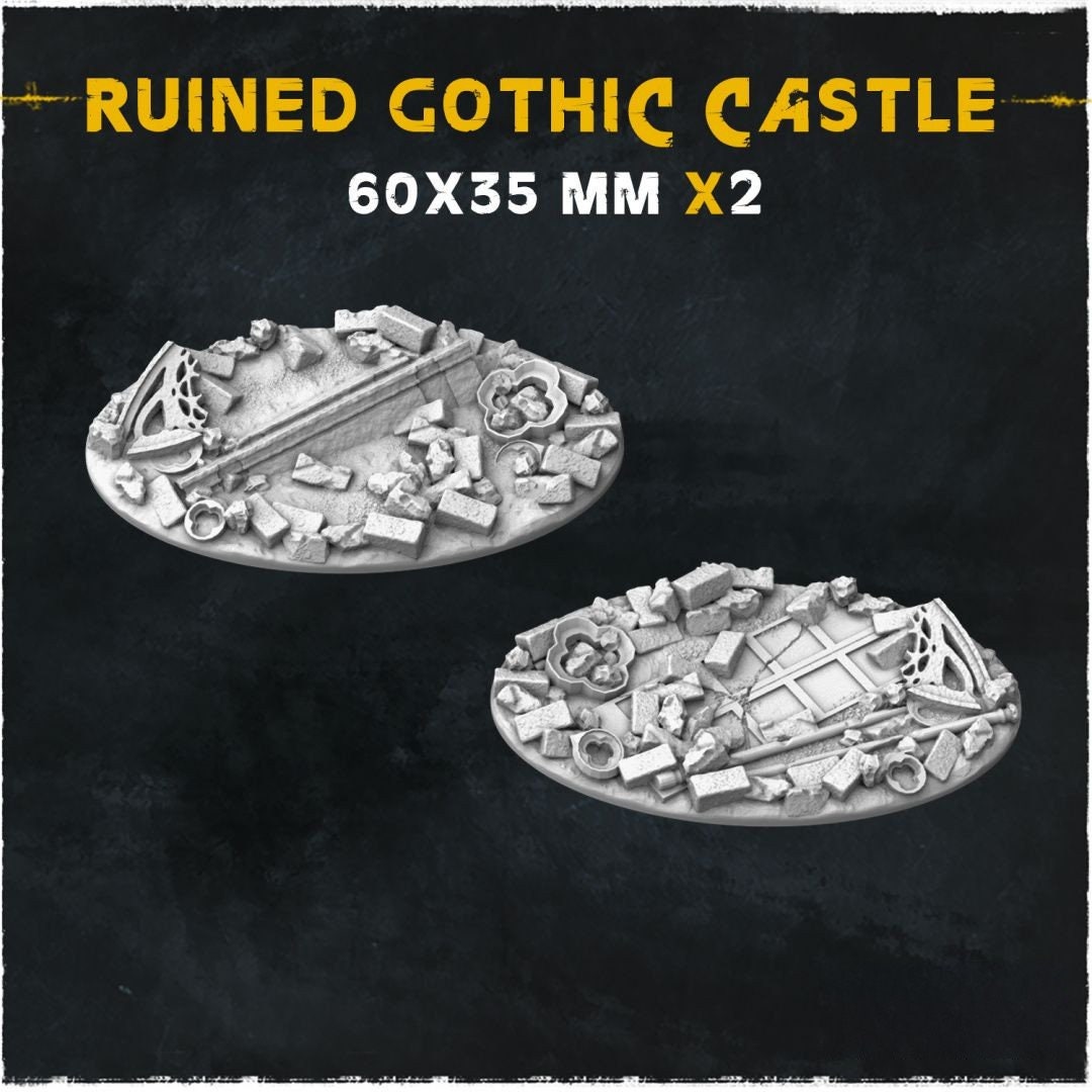Gothic Castle Ruins Miniature Base | 32mm | Tabletop | Wargaming| RPG ...