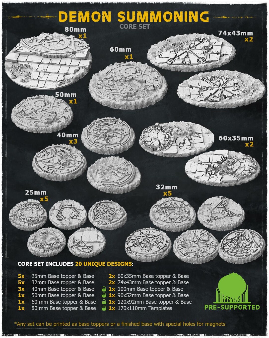 Demon Summoning Bases & Toppers "demon Summoning" for Tabletop Games ...